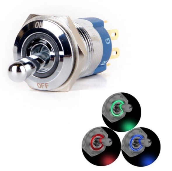19mm Toggle Anahtar 12-24V RGB - Termik Elektrik