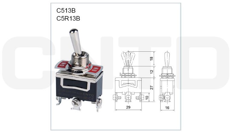 C513B Toggle Anahtar ON-OFF-ON - Termik Elektrik